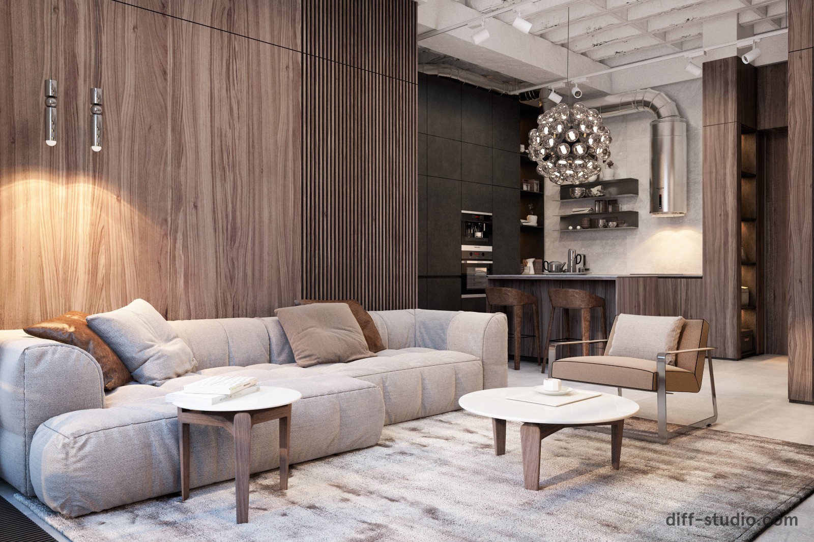 莫斯科·原木质感 loft | Diff.Studio-建E网设计案例