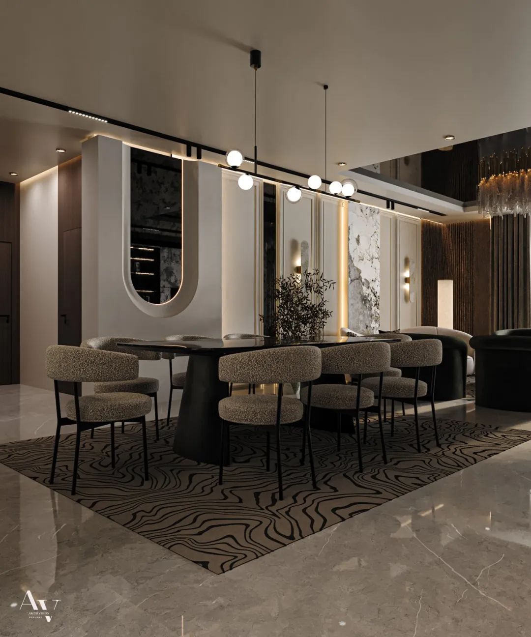 Dina Farouk|轻奢公寓-建e网设计案例