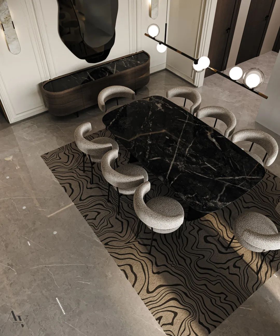 Dina Farouk|轻奢公寓-建e网设计案例